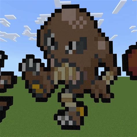 Minecraft Pixel Hitmonlee Sprite 106 Minecraft Pokemon Pixel