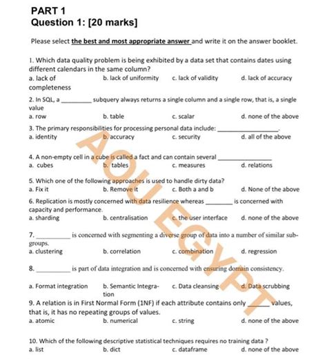 Solved Part 1 Question 1 20 Marks Please Select The B