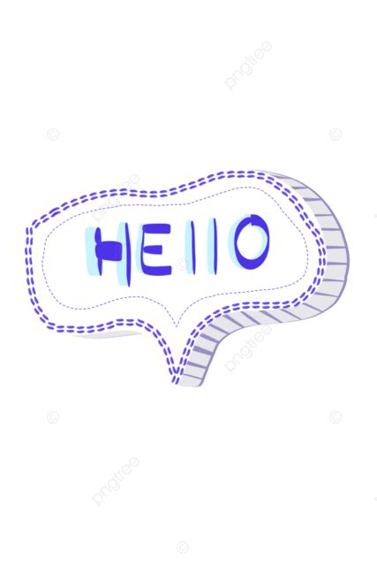 Blue Hello Bubble Element Hand Drawn Elements Decoration Png