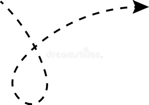 Vector Hand Drawn Dashed Arrow Curved Dotted Arrow Zigzag Arrow