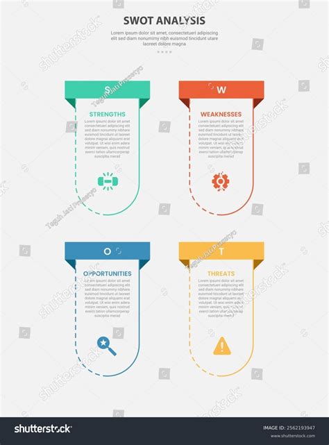 Swot Analysis Infographic Outline Style 4 Stock Vector Royalty Free