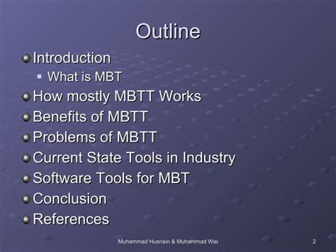 Presentation Of Mbt Tools PPT