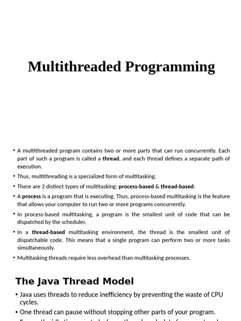 Multithreaded Programming Pdf Thread Computing Process Computing