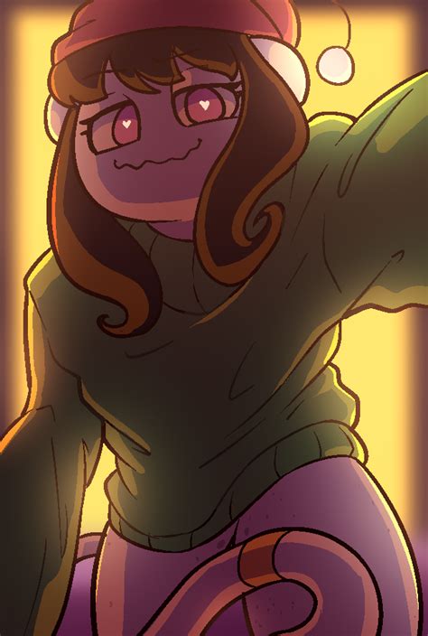 Rule 34 Alien Antennae Beanie Bed Blush Brown Freckles Front View Hair Heart Pupils Leaning