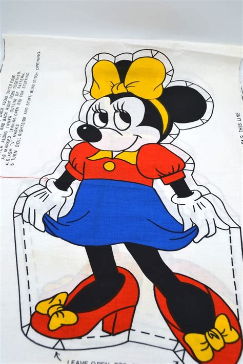 Vintage Minnie Mouse Doll Pillow Panel To Sew And Stuff Ameritex