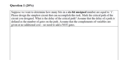 Solved Question 1 20 Suppose We Want To Determine How