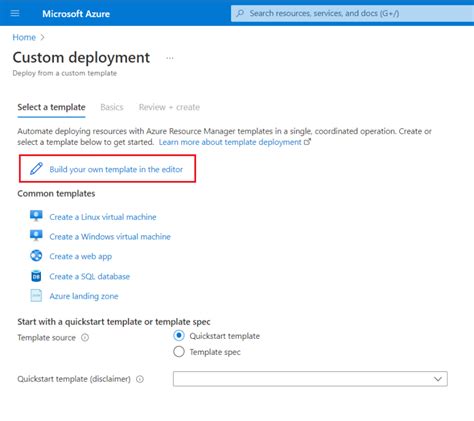 部署模板 Azure 门户 Azure Resource Manager Microsoft Learn
