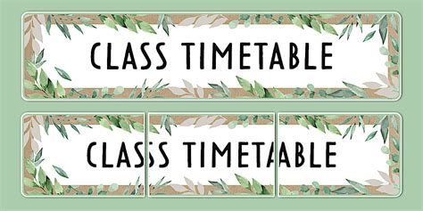 Botanical Themed Class Timetable Display Banner Twinkl Botanical Themed Class Timetable Display Banner Twinkl