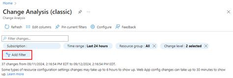 檢視及使用變更分析 傳統 azure monitor microsoft learn