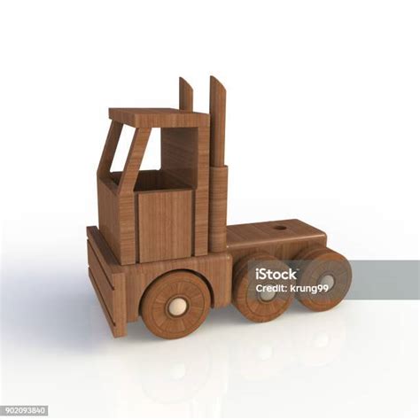 흰색 배경에 고립 된 나무 장난감 자동차입니다 사이드 뷰입니다 3d 렌더링입니다 교통수단에 대한 스톡 사진 및 기타 이미지 교통수단 귀여운 기록보관용 Istock