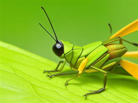 Premium Ai Image Grasshopper On The Grass Generated By Ai Premium Ai Image Grasshopper On The Grass Generated By Ai