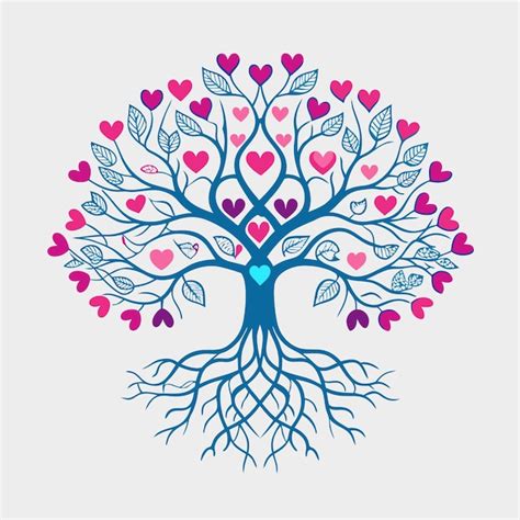 Love Tree With Colorful Branches Premium Ai Generated Vector