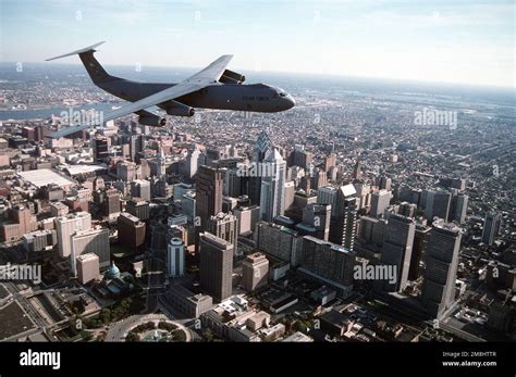 An Air To Air Right Side View Of A 438th Airlift Wing C 141 Starlifter