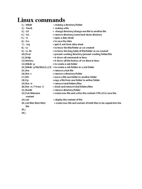 Linux Commands Pdf