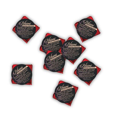 Strawberry Libido Dark Chocolate Mini 10mg D9 20mg HHC 8 Pack Bhumi Retail