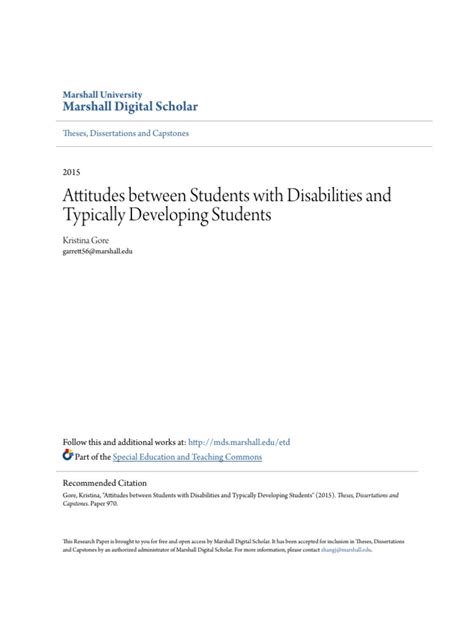 Attitudes Between Students With Disabilities And Typically Develo Pdf