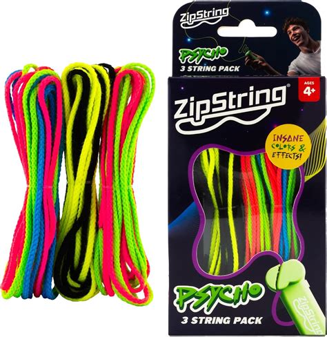 Zipstring Psycho Strings Pack Of 3 Luma Replacement Strings For Rope Launcher Toy