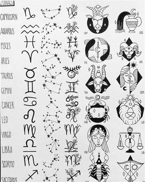 Simple Zodiac Tattoo Designs 60 Photos