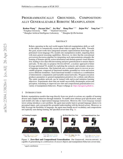 Pdf Programmatically Grounded Compositionally Generalizable Robotic