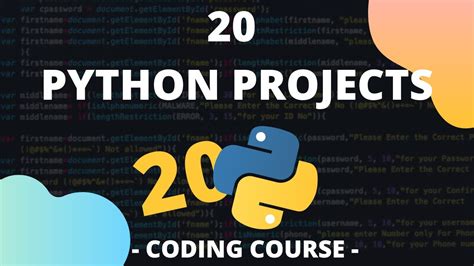 20 Python Projects For Beginners Coding Course 3 Hours Youtube
