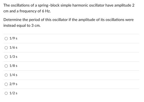 Solved The Oscillations Of A Spring Block Simple Harmonic Chegg