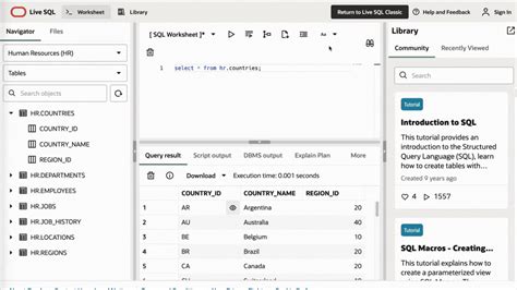 Getting Started With Oracle Livesql A Free Sql Learning Platform