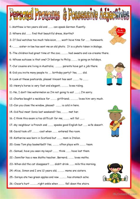 Possessive Pronouns And Personal Pronouns Atqxzt