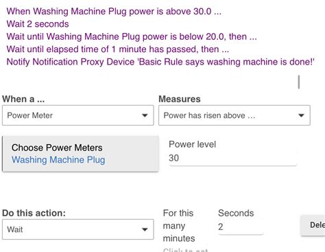 basic rules help with washer notifications built in apps hubitat
