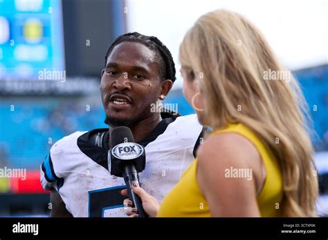 Carolina Panthers Running Back Rico Dowdle 5 Is Interviewed By Jen