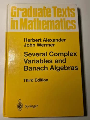 Several Complex Variables And Banach Algebras Mercadolibre