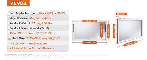 Vevor Concession Window 60x36 Aluminum Alloy Food Truck Service