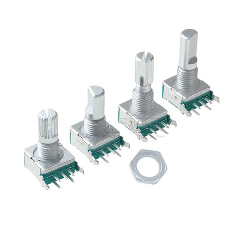 Ec11 Horizontal Rotary Encoder 15mm Plum Blossom Shaft Side Insert D Half Shaft With Switch