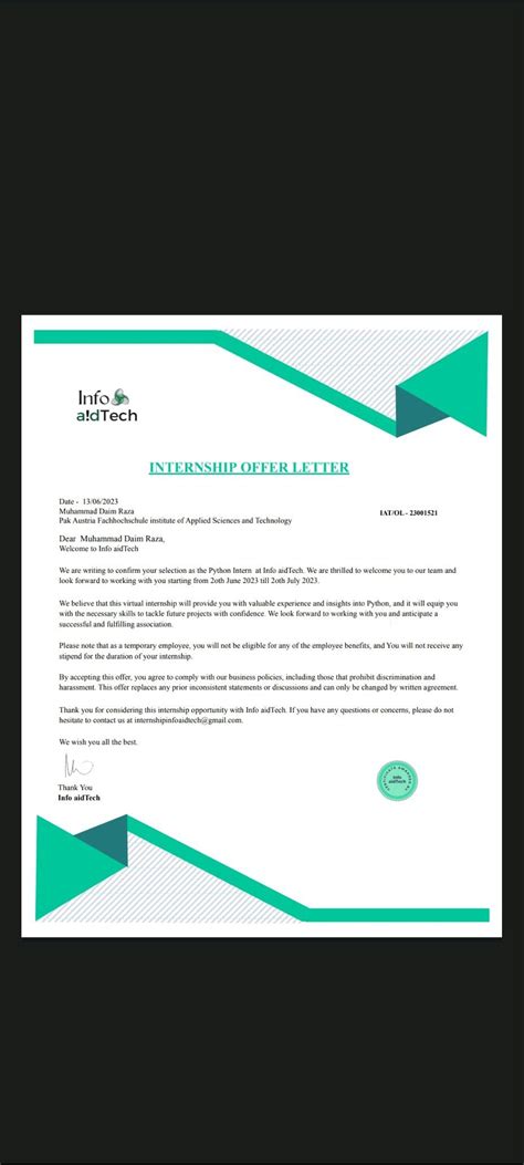 Daim Raza On Linkedin Virtualinternship Pythoninternship