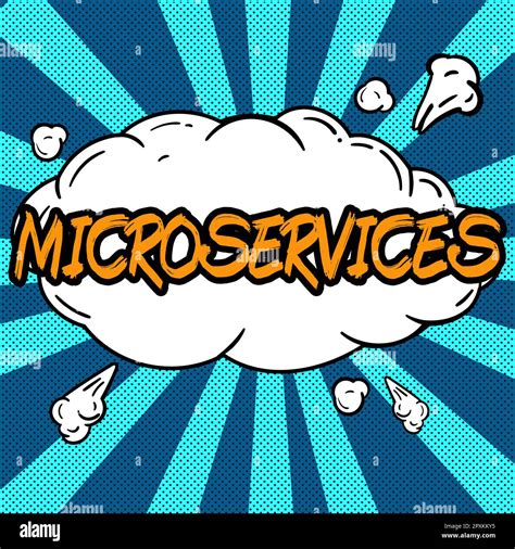 Sign Displaying Microservices Business Idea Software Development Technique Building Single