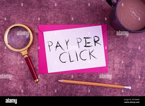 Text Caption Presenting Pay Per Click Concept Meaning Internet