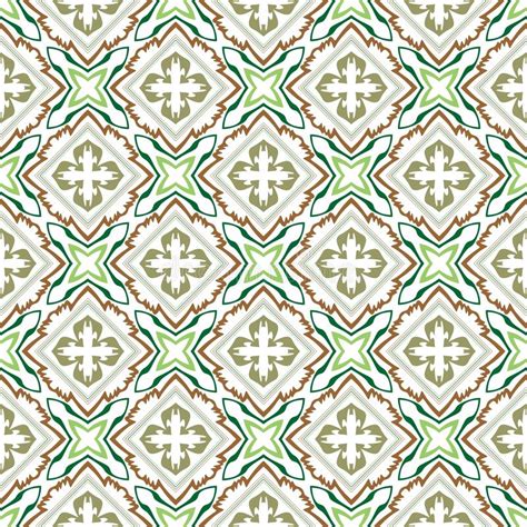 Abstract Four Color Seamless Repeated Pattern Design On White Background Illustration Stock