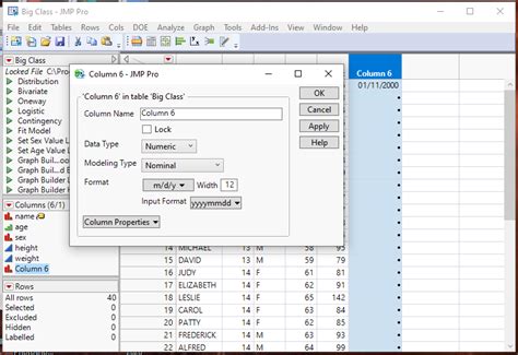 How To Convert A Numeric Column To A Date Column Correctly Jmp User