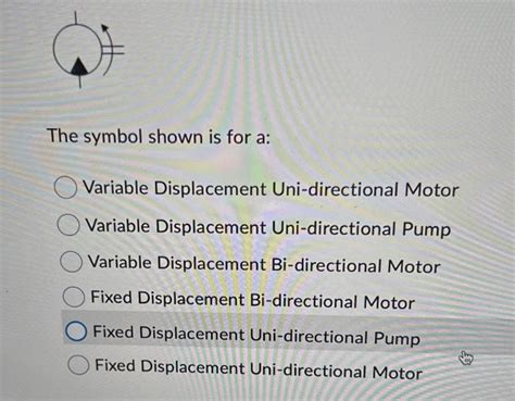 Solved The Symbol Shown Is For A Variable Displacement Chegg Com