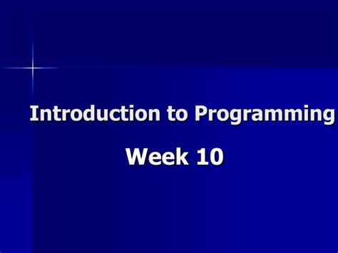 Pointers And Arrays In Programming Week 10 Lecture