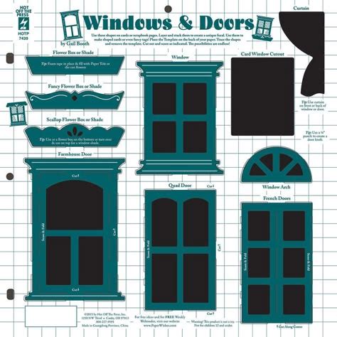 20 Best Windowdoor Templates Images Window Cards Paper Houses