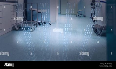 Composition Of Binary Coding Processing Over Laboratory Stock Photo Alamy