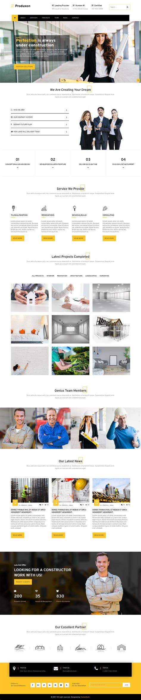 produxon responsive manufacturing website templates themevault
