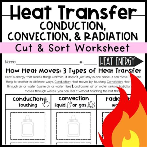 Heat Transfer Worksheet Conduction Convection Radiation How Heat