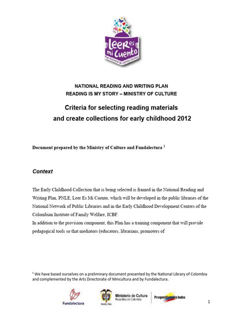 Criteria For Selecting Reading Materials Pdf Narrative Experience