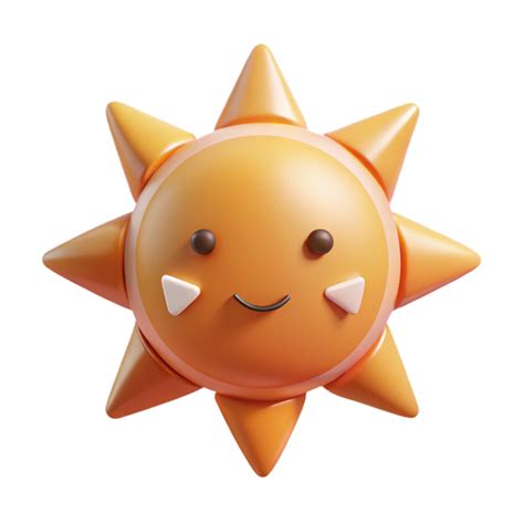 Radiant Rustic Circular Sun Character With Triangular Rays Minimal Design Crisp Edges Orange