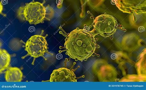 Microscopic Image Of Dengue Virus Stock Image Image Of Virus Round