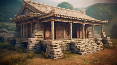 Asian Model 3d Models Of An Village With A Stone Structure Backgrounds