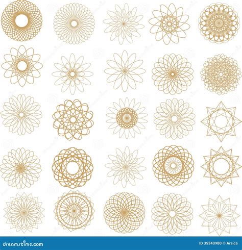 Pattern Of Round Design Elements Stock Vector Illustration Of Icon