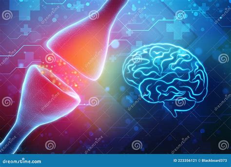 Synapse And Neurons In The Human Brain Sending Chemical And Electrical