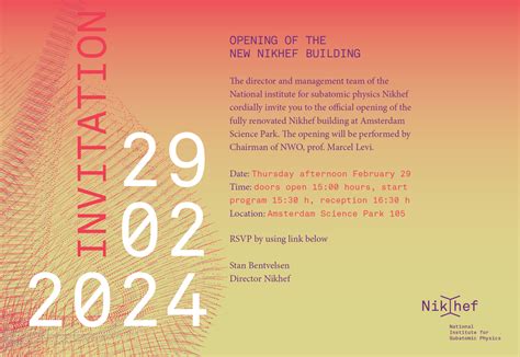 Opening Of The New Nikhef Building 29 February 2024 Overview